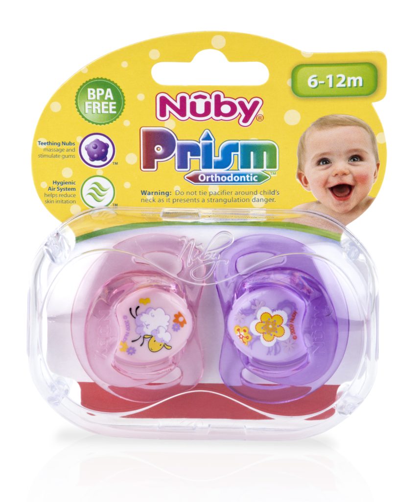 Nuby 2pk Prism Pacifier 6-12M - Atlantic Trading Co.