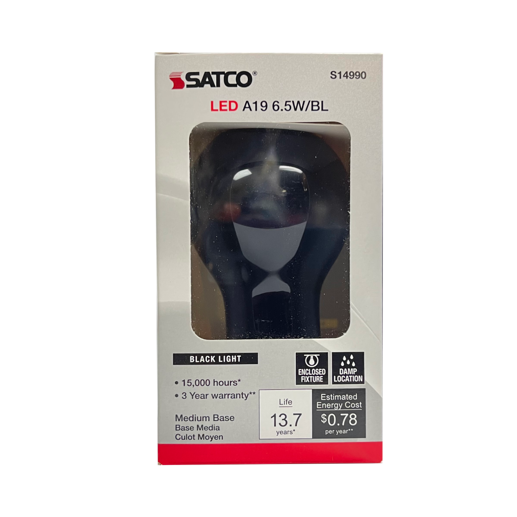 SATCO 6.5W A19 BLACK LED E26 BASE 120V - Atlantic Trading Co.
