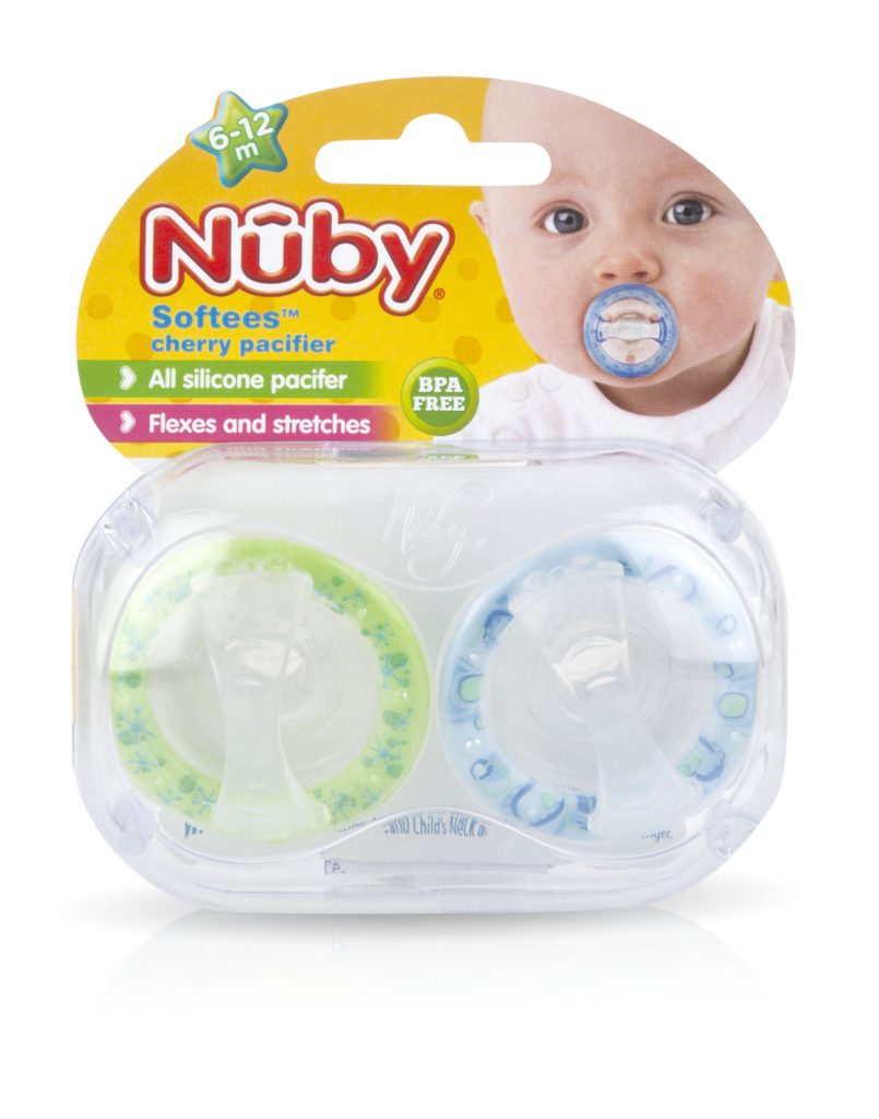 Nuby 2pk PRTD Cherry Pacifier (M) - Atlantic Trading Co.