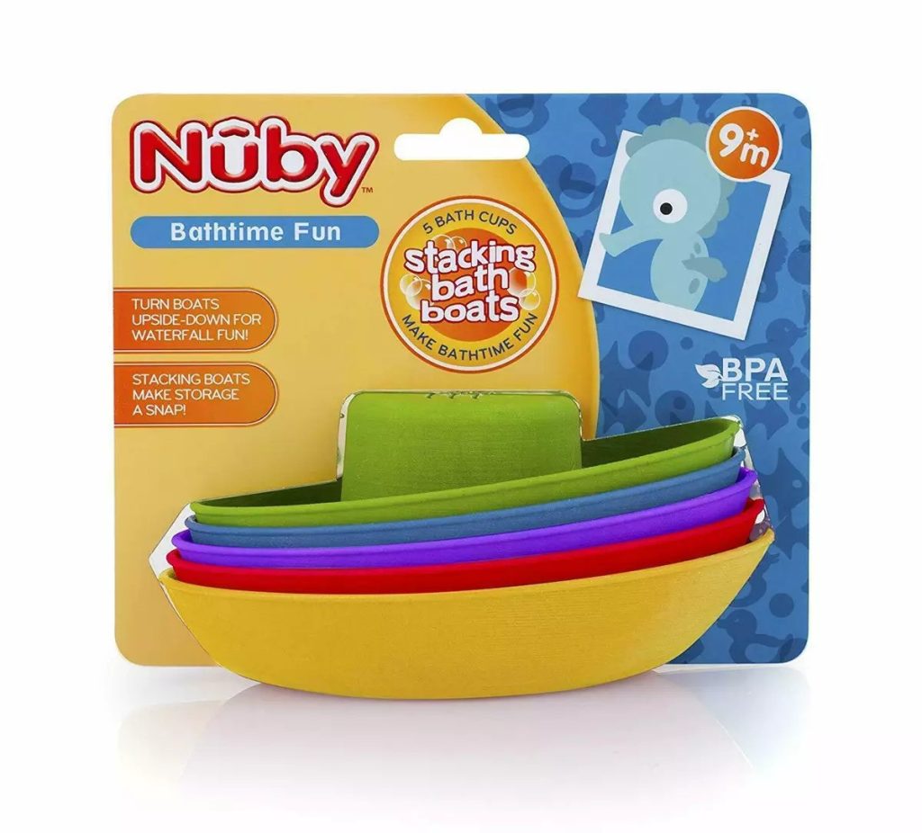 Nuby 5pc Stackable Bath Boats - Atlantic Trading Co.